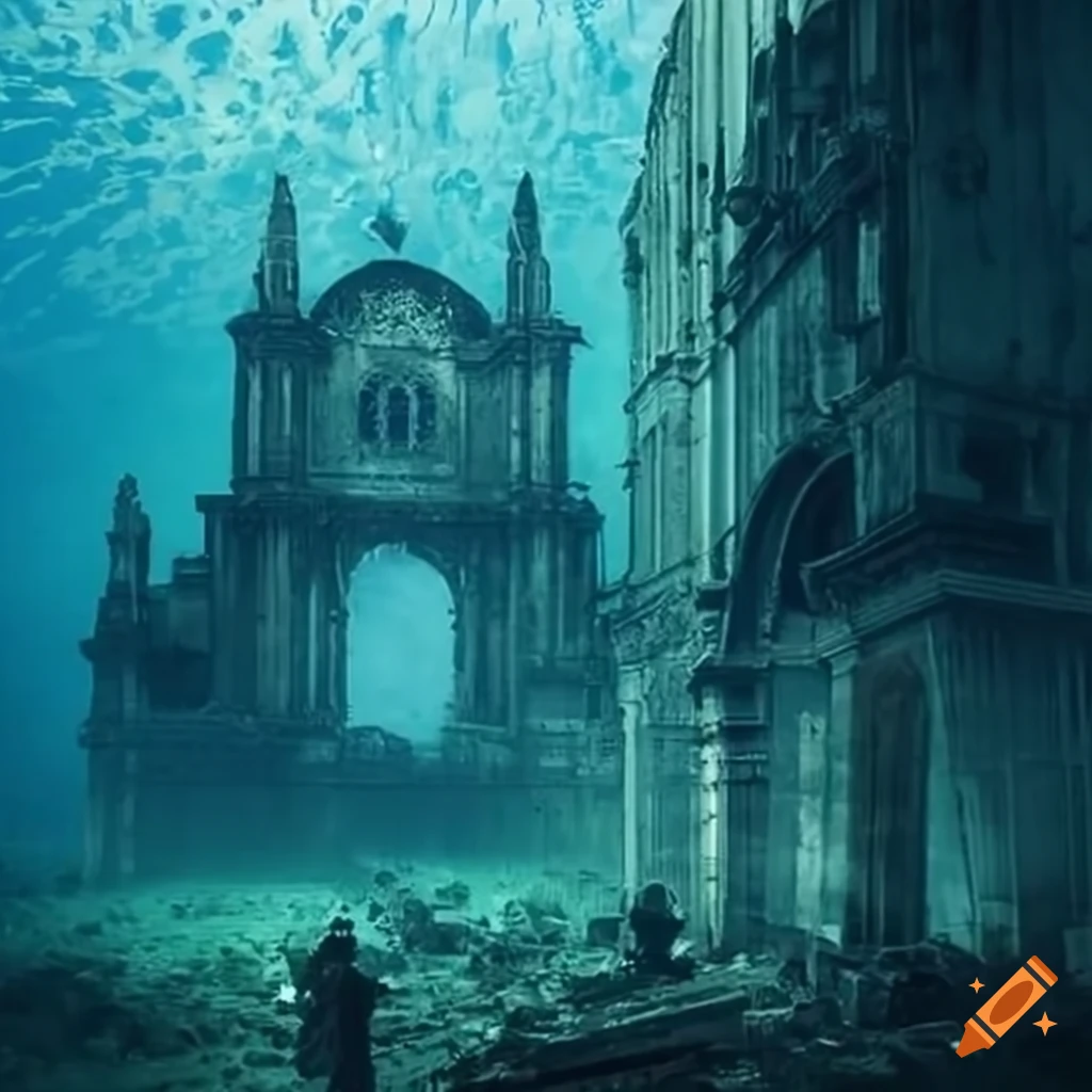 Ruins of the manila cathedral submerged underwater in apocalyptic scene ...