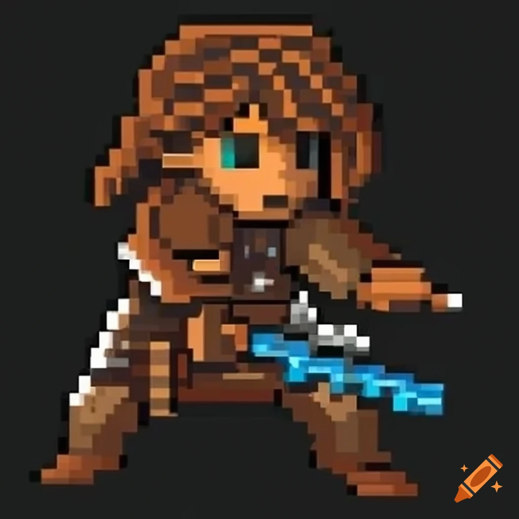 8-bit rpg hero character on Craiyon