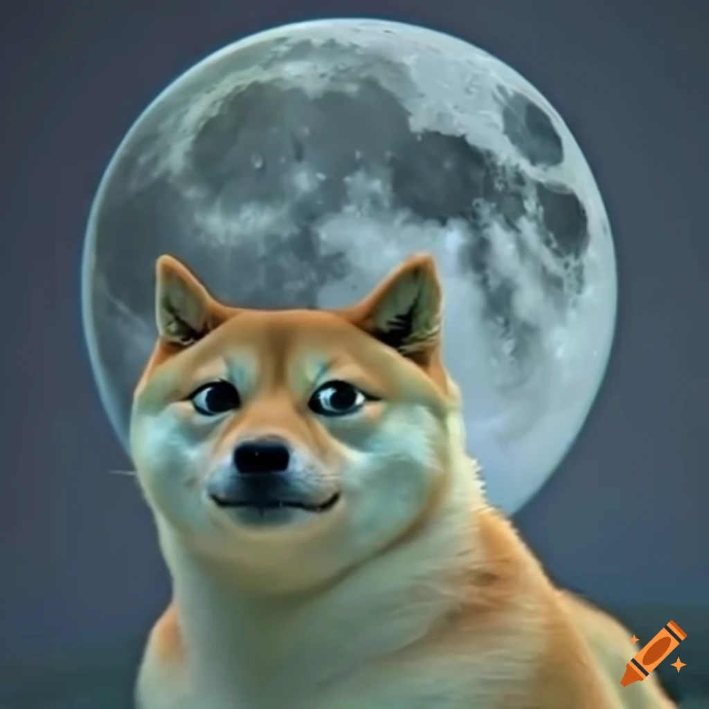 Doge meme with the moon in the background on Craiyon