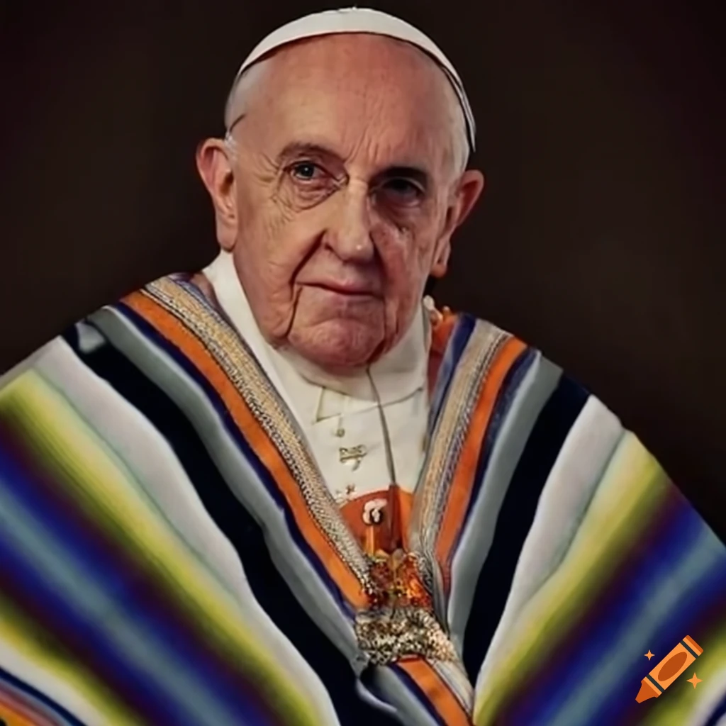 Pope wearing a sarape robe on Craiyon
