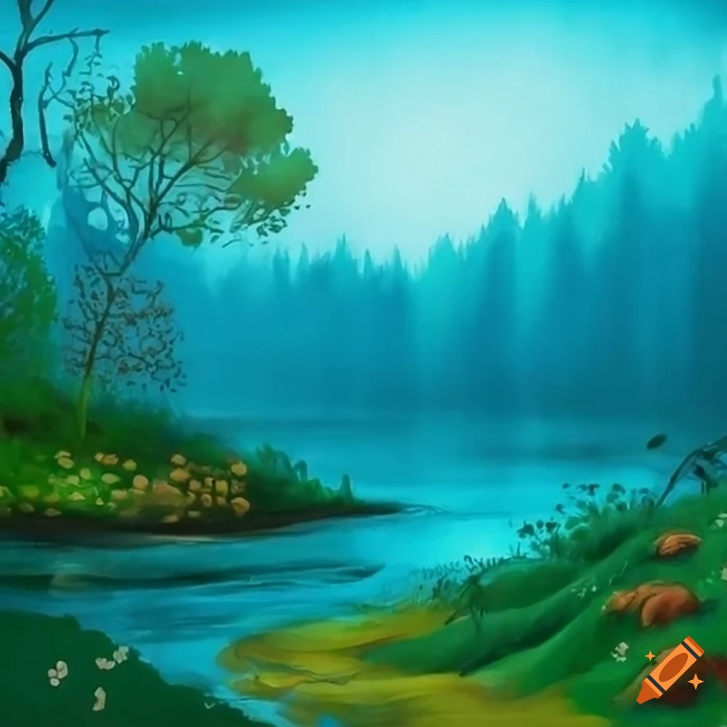 Basic nature painting on Craiyon