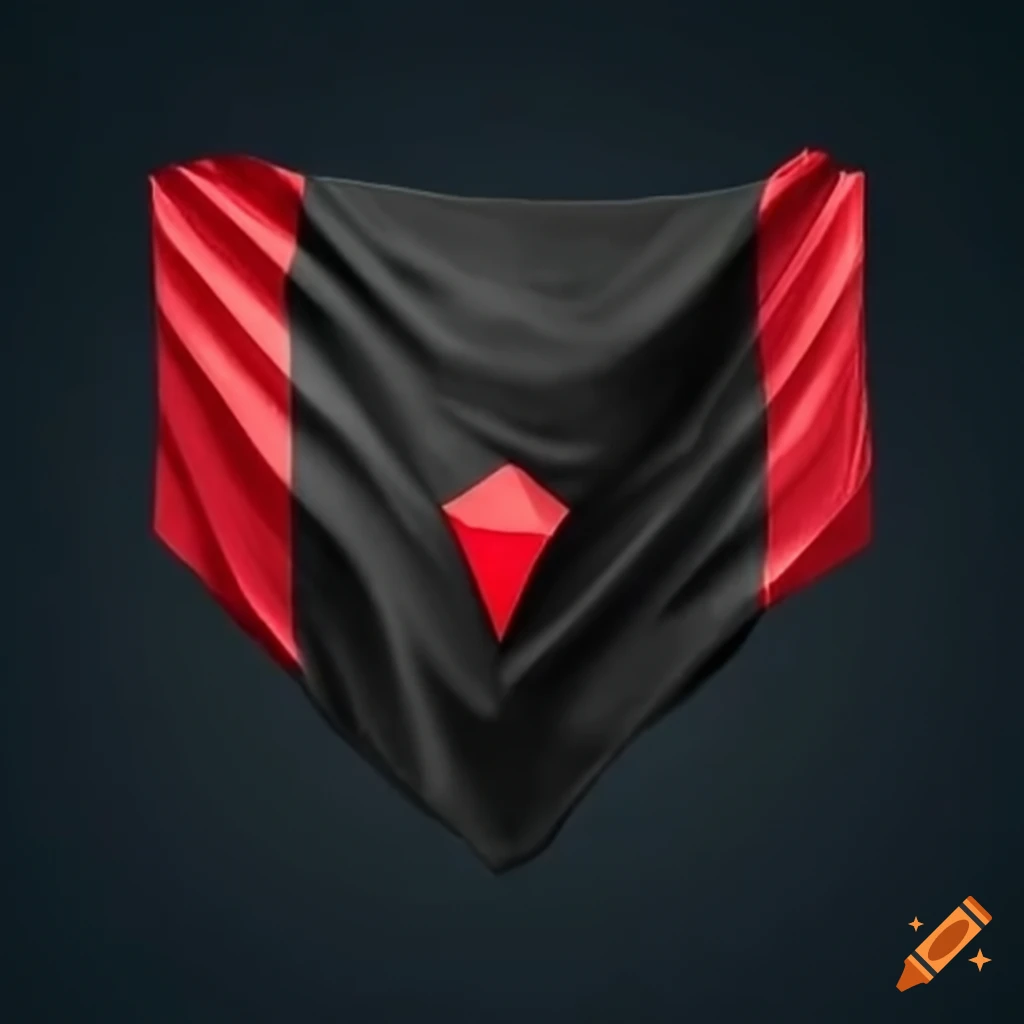 Black flag with upside down red triangle on Craiyon