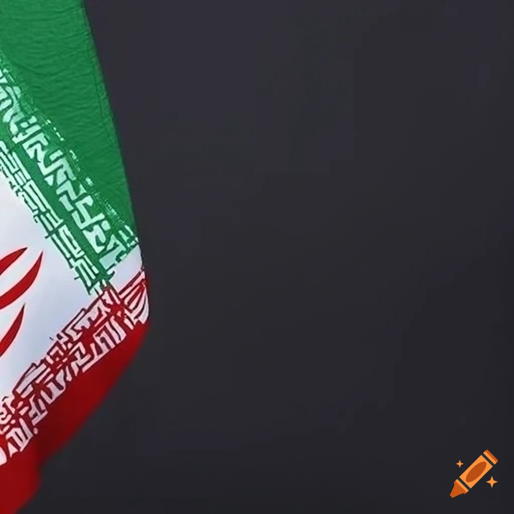 Official profile photo with the iranian flag in the background on Craiyon