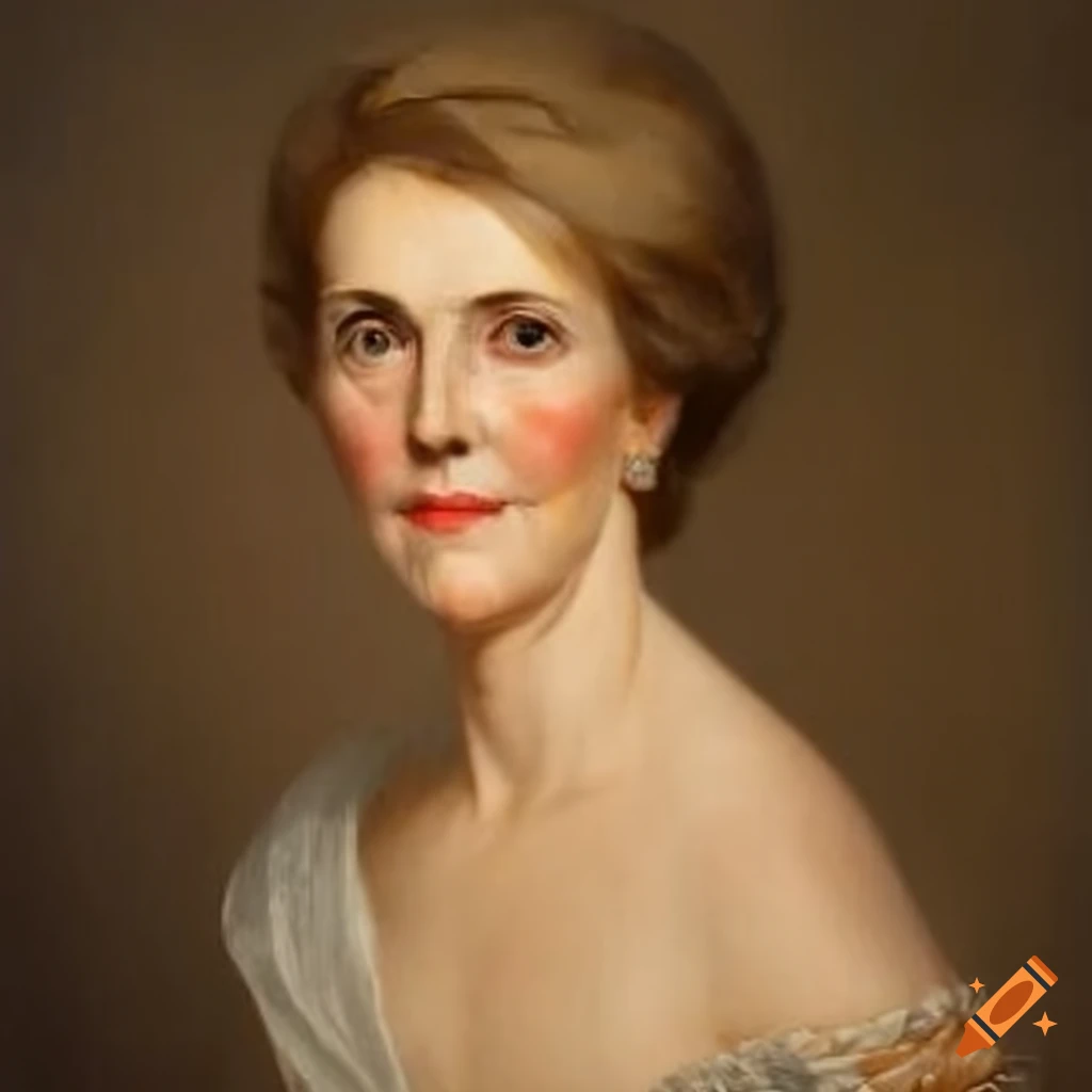19th century neoclassical style portrait of nancy reagan on Craiyon