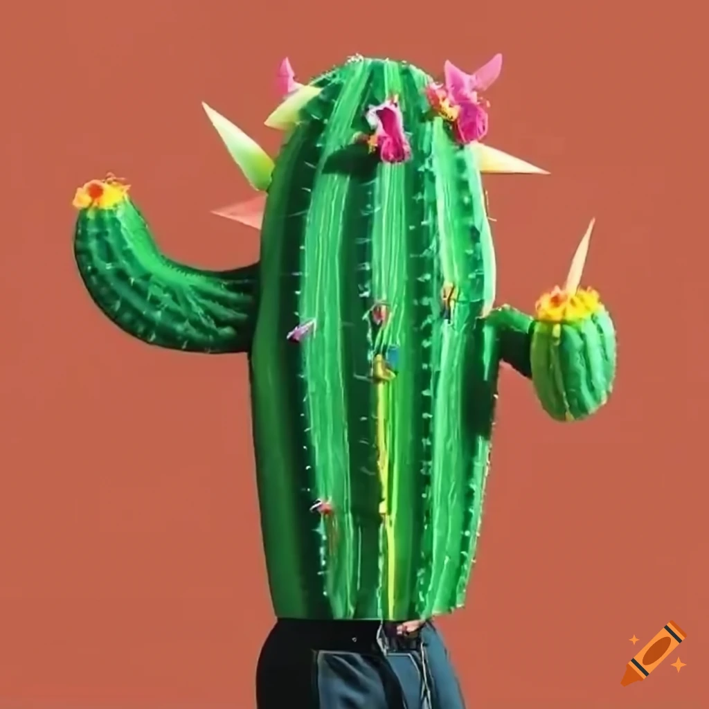 Man in a cactus costume on Craiyon