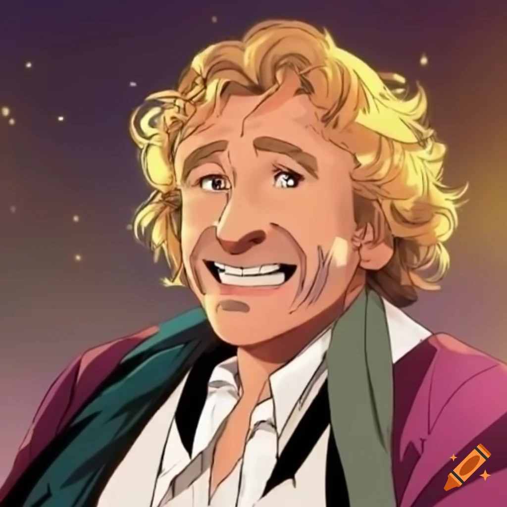 Exaggerated anime version of thomas gottschalk on Craiyon