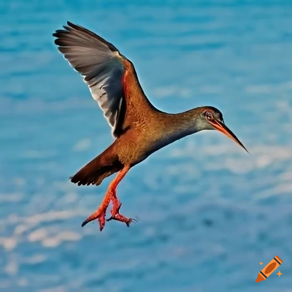 Tahiti rail bird flying in the tahitian sky on Craiyon
