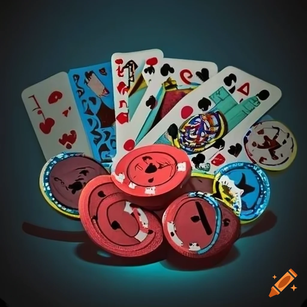 Colorful deck of poker cards on Craiyon