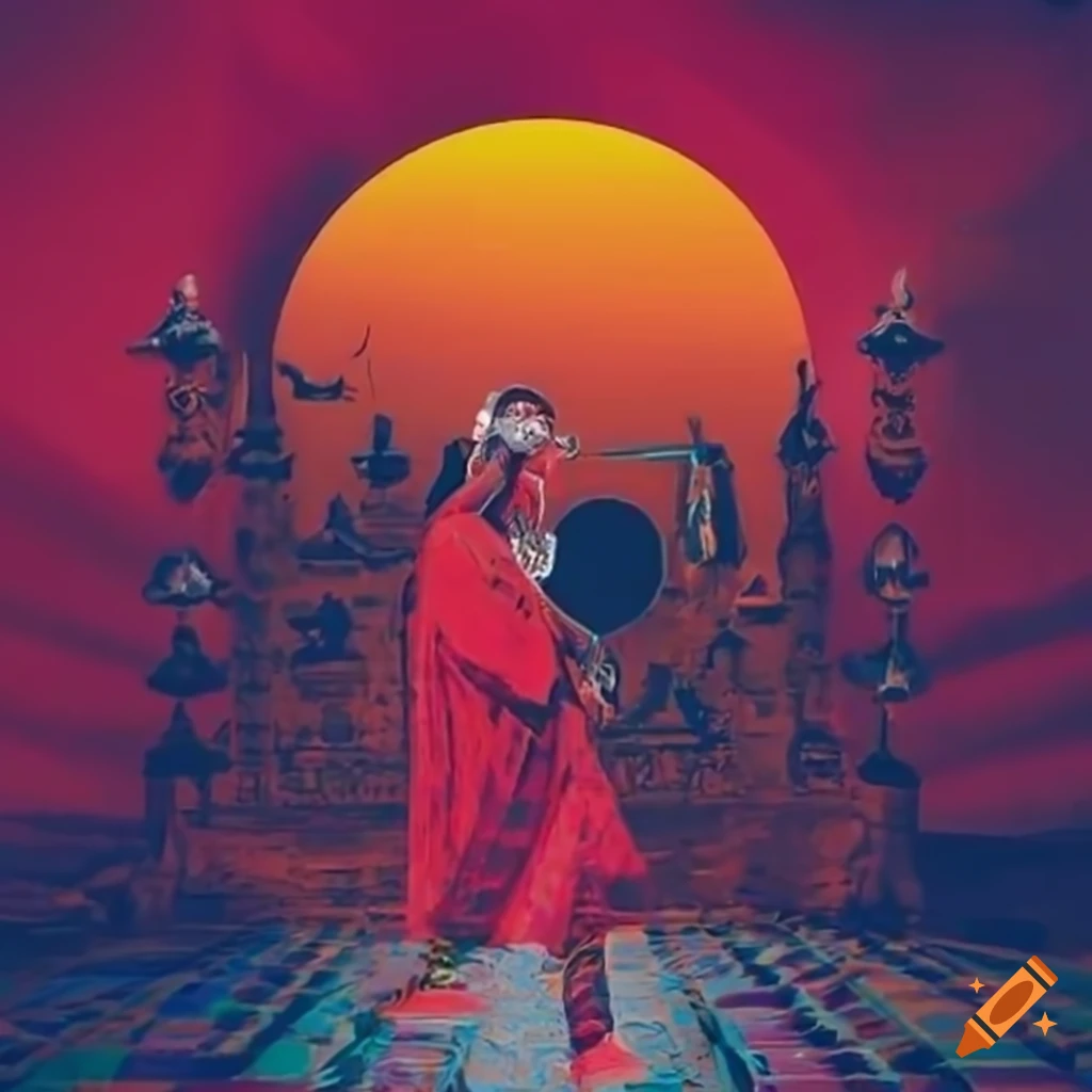 Rap album cover with bhutanese figure, urban street art, and vibrant ...