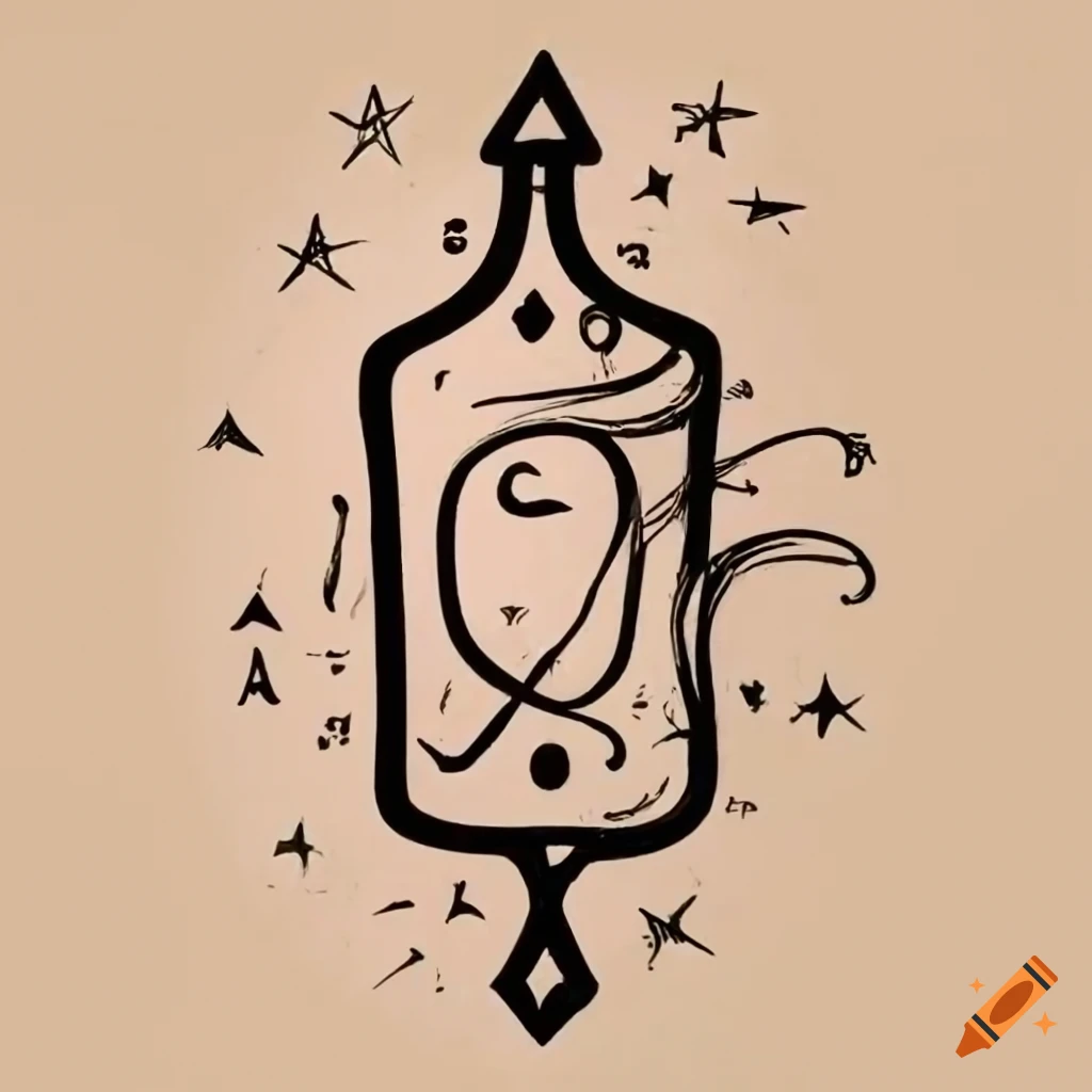 Simple drawing of alchemy symbols on Craiyon