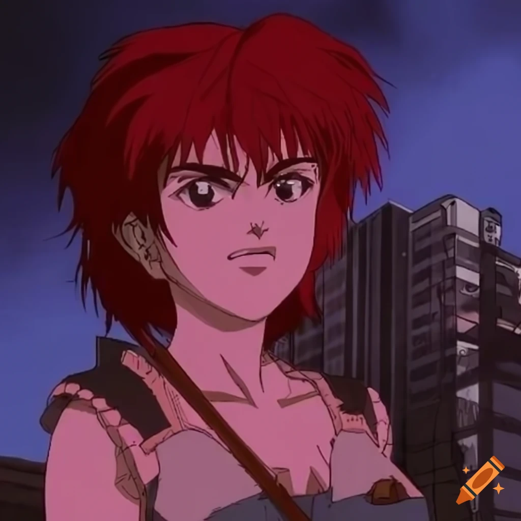 Post-apocalyptic anime character with an 80's style on Craiyon