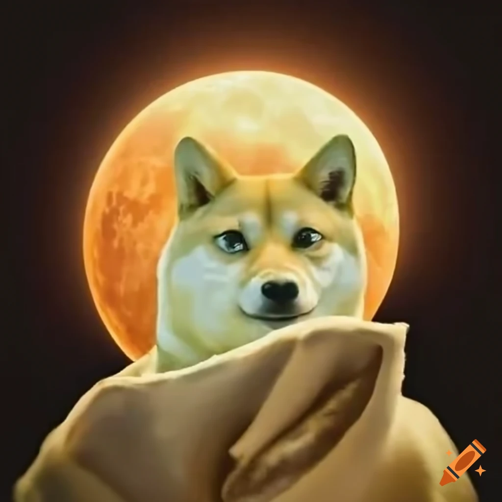Doge meme with the moon in the background on Craiyon