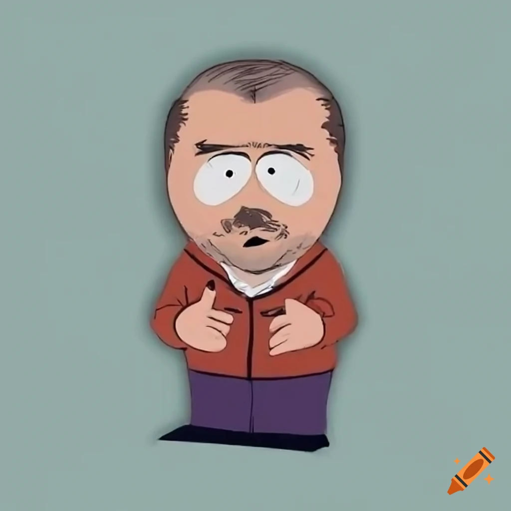 Humorous south park version of ange postecoglou in 2d cartoon 4k on Craiyon