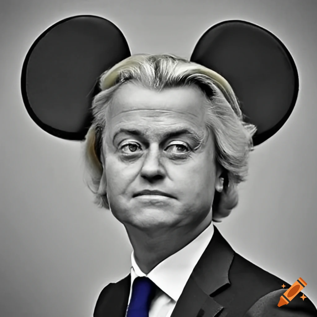 Dutch politician Geert Wilders wearing Minnie Mouse ears in high ...