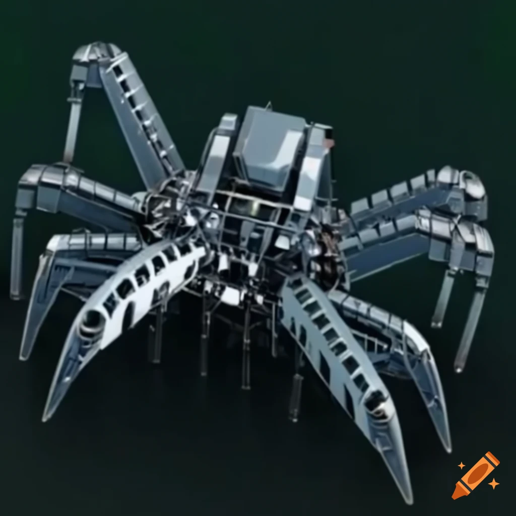 Mechanical spiders building futuristic factories in space on Craiyon
