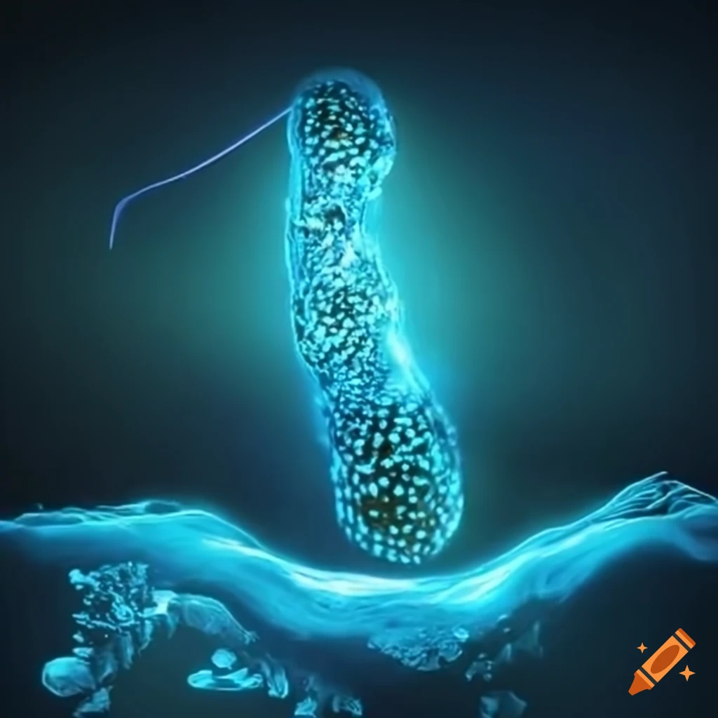 Surreal world with holographic navigation and bioluminescent energy ...