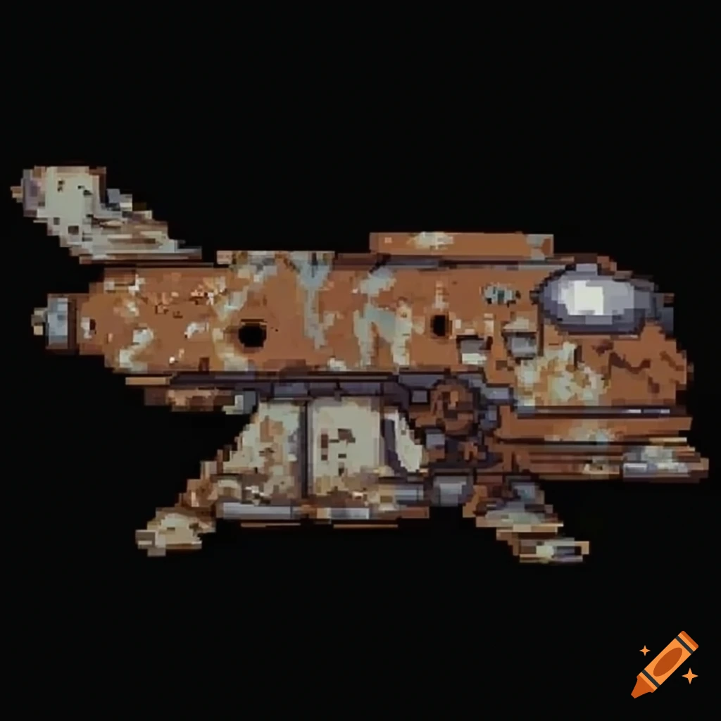 Rusty spaceship sprites on Craiyon