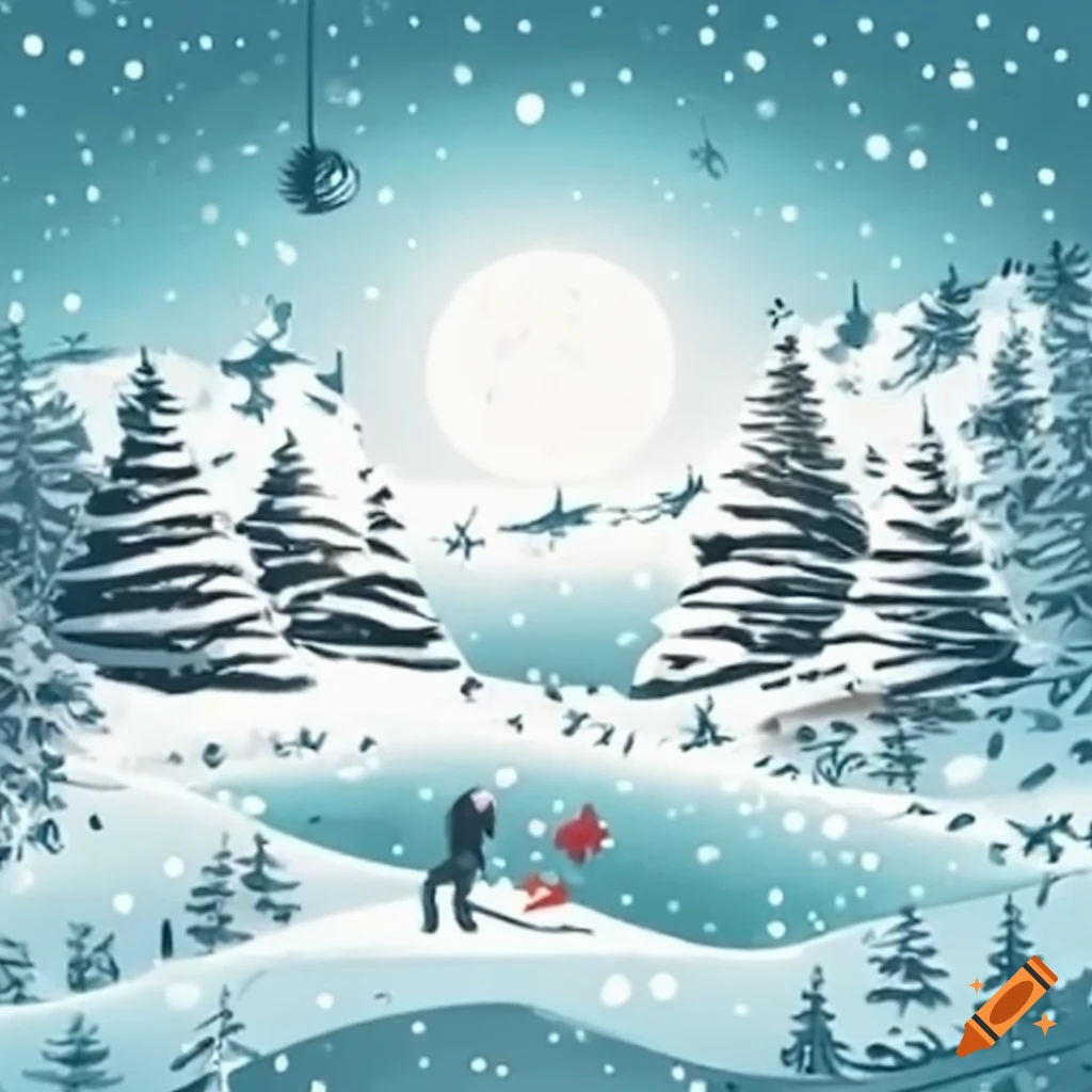 Fun and jolly winter scene perfect for holiday cheer on Craiyon