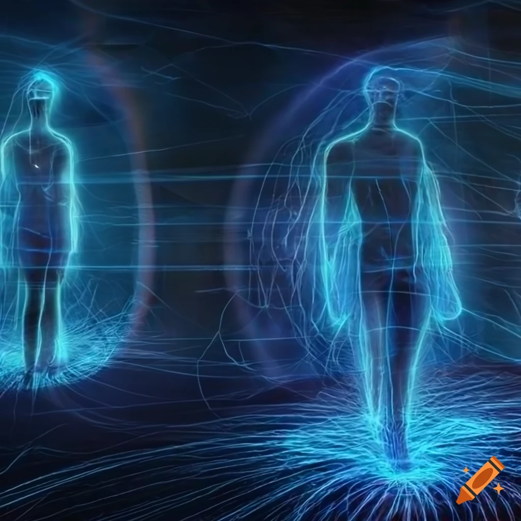 Illustration of electrogenetic nexus, showing interconnected human ...