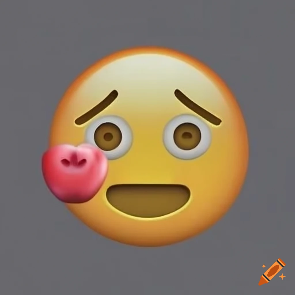 Unusual emoji face with mouth as eyes and eyes as mouth on Craiyon
