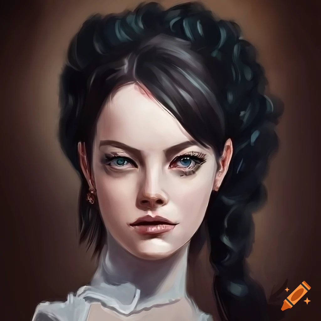 Powerful victorian woman with cold eyes in a medieval setting, artwork ...
