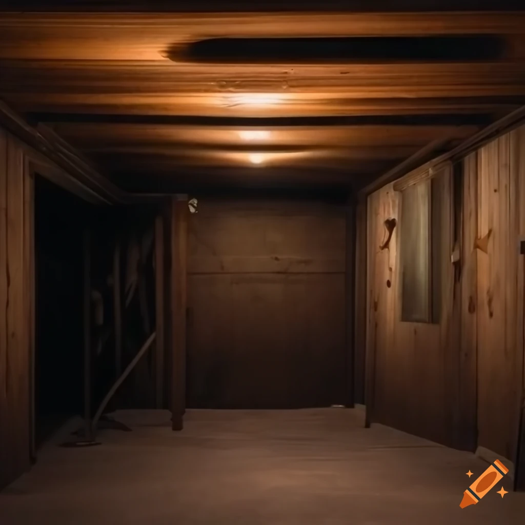 Dingy basement on Craiyon