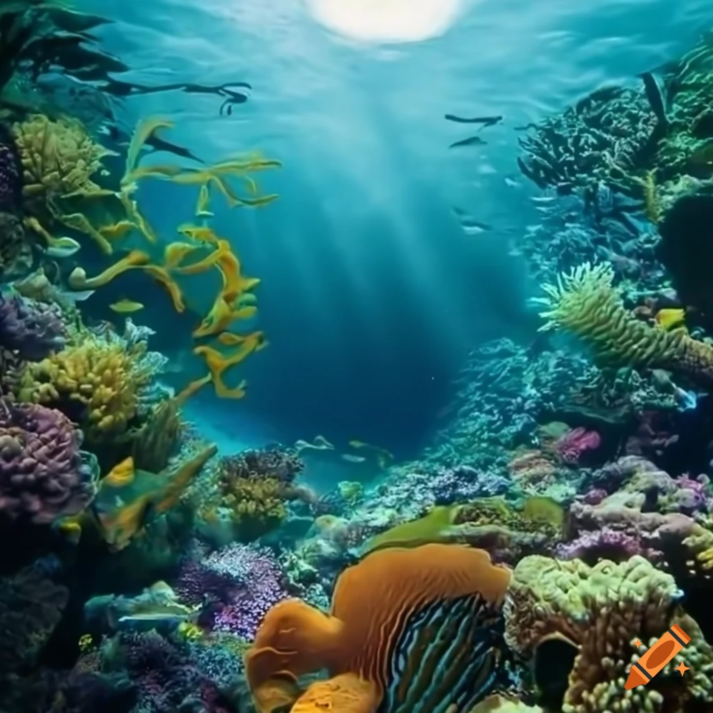 Enchanted underwater realm - a hidden saltwater lake with vibrant fish ...