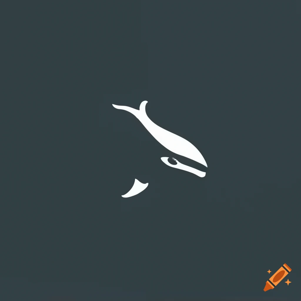 Minimalist black and white whale logo design on Craiyon