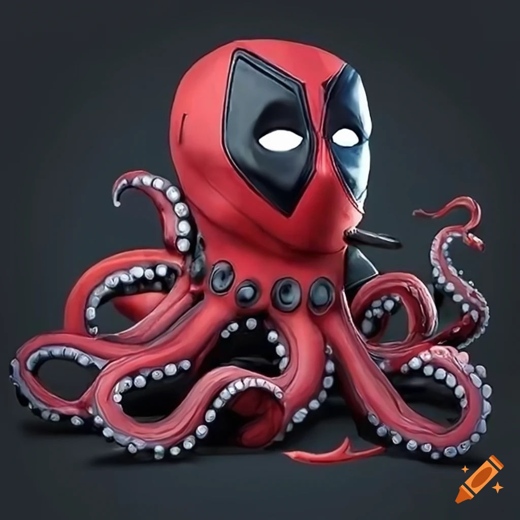 Octopus wearing a deadpool mask on Craiyon