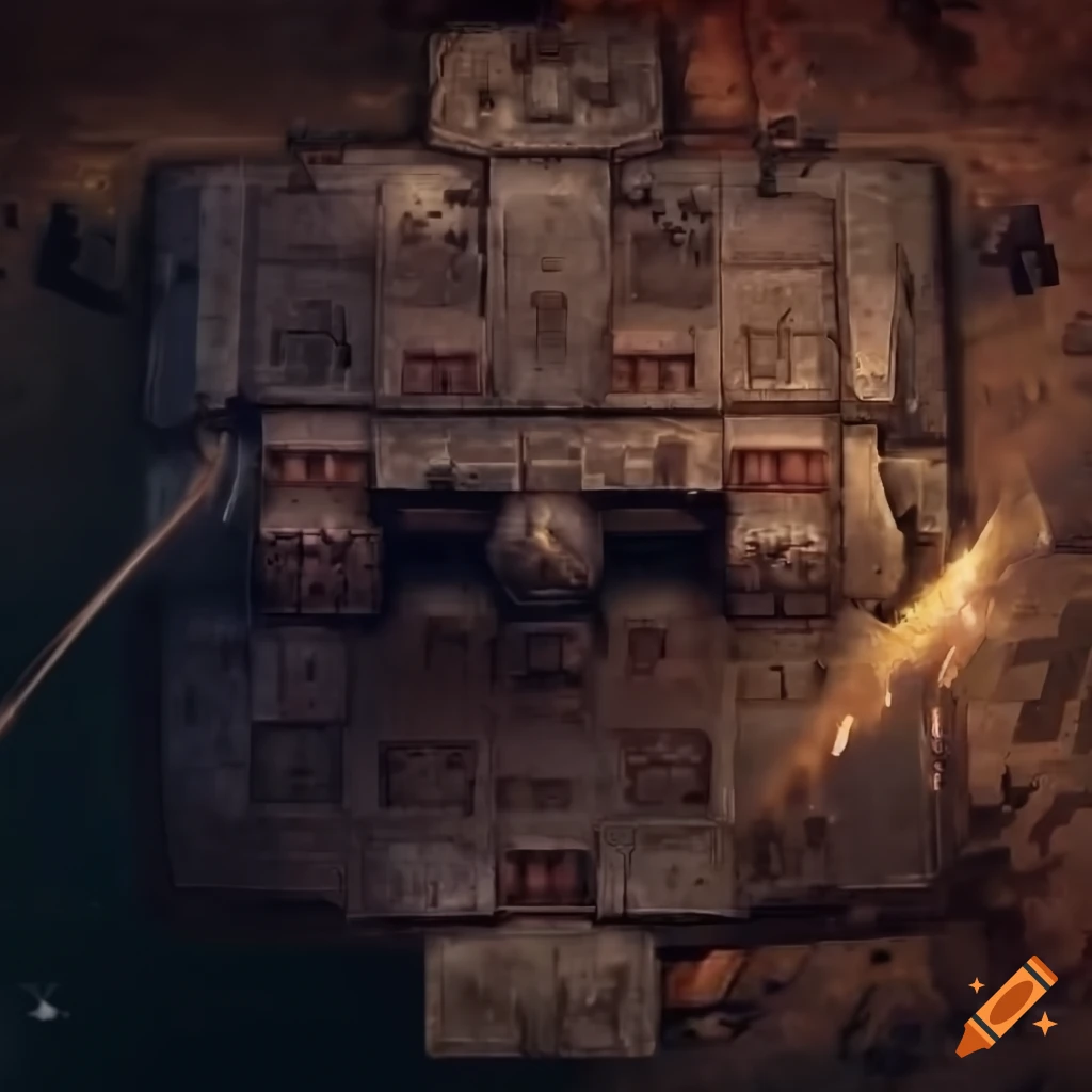 Top view of a warhammer 40k style landing platform texture on Craiyon