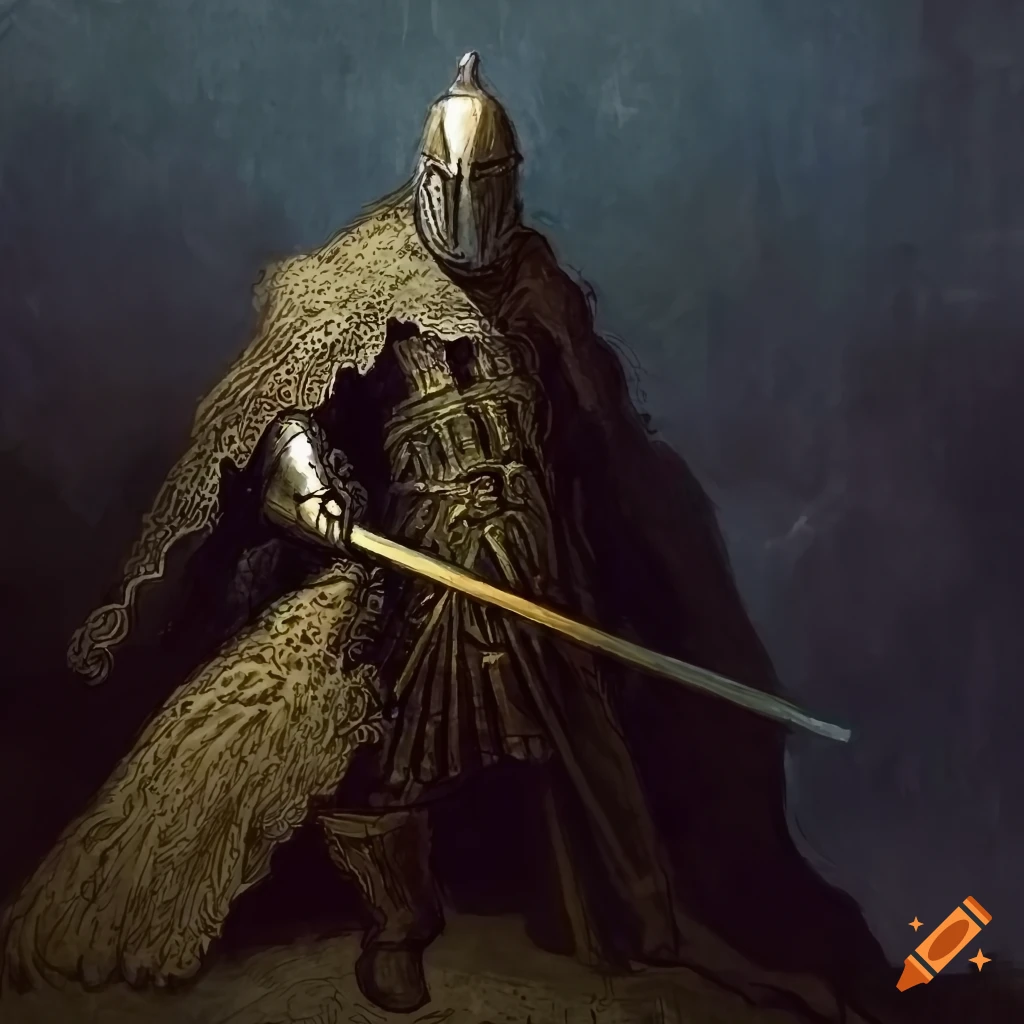 Detailed illustration of knights in the style of gustave doré on Craiyon