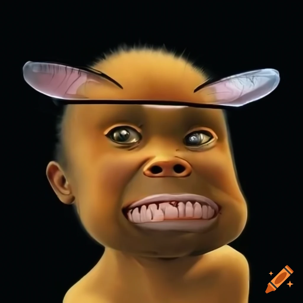 Human and bee hybrid illustration on Craiyon