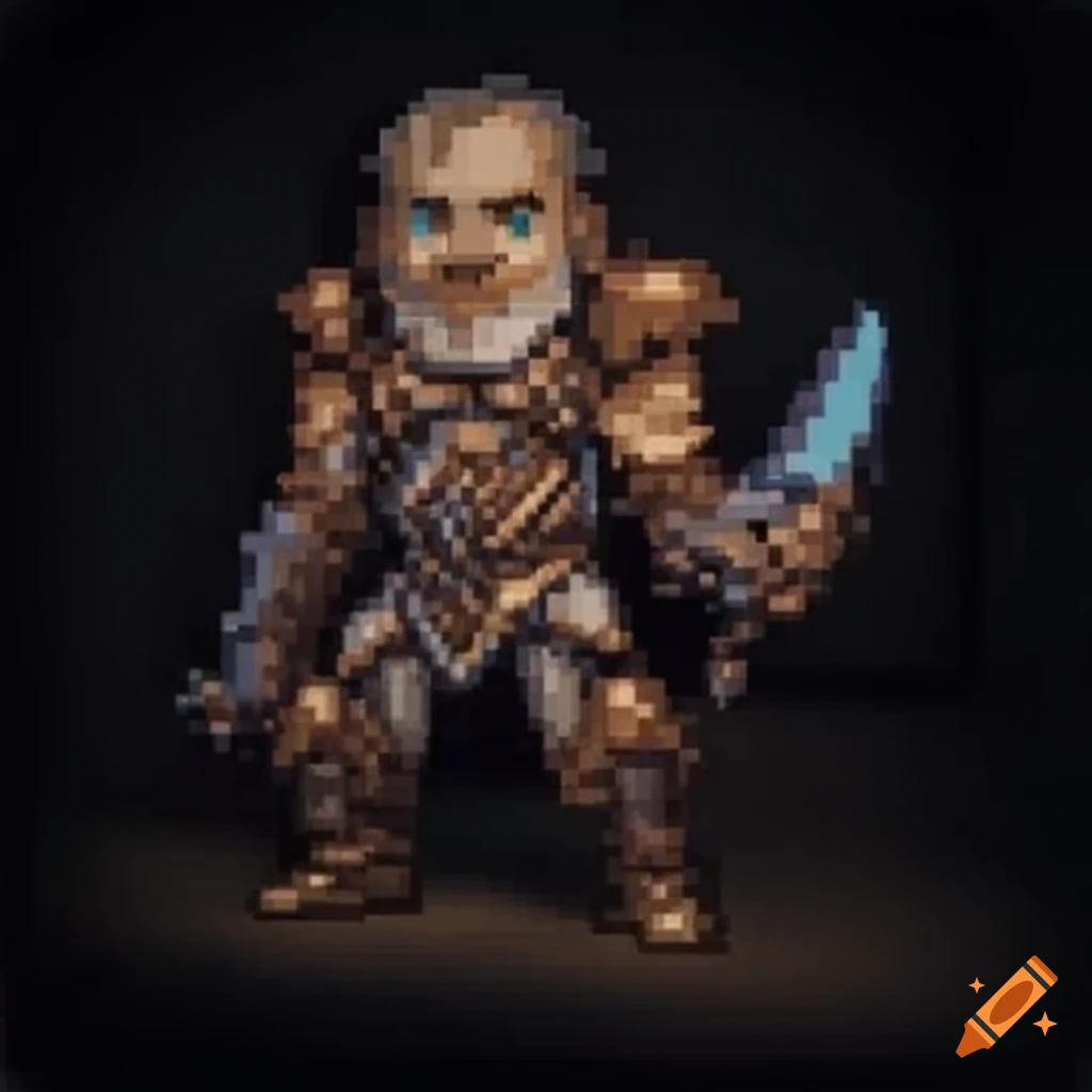 8-bit rpg hero character on Craiyon
