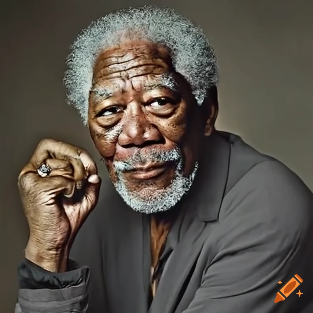 Morgan freeman in a movie scene addressing slavery in america on Craiyon