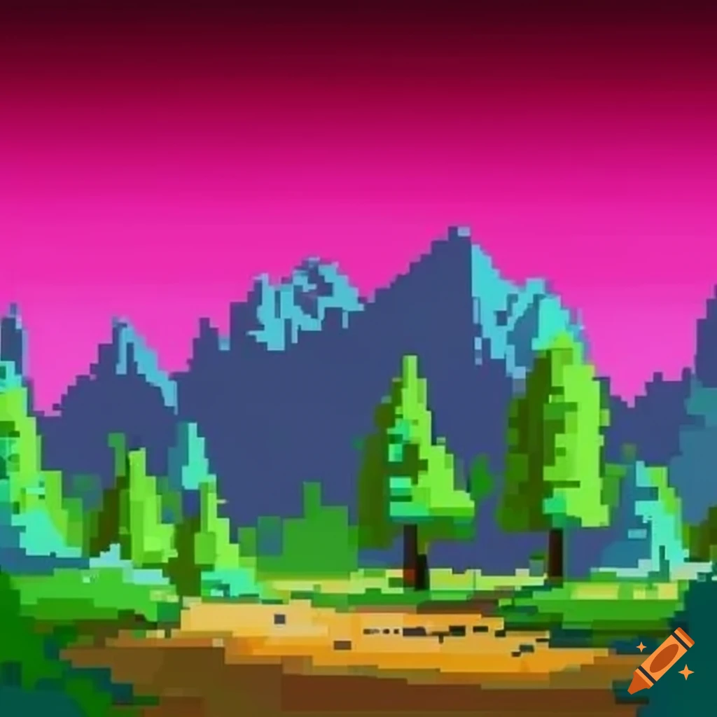 2d pixel art background on Craiyon