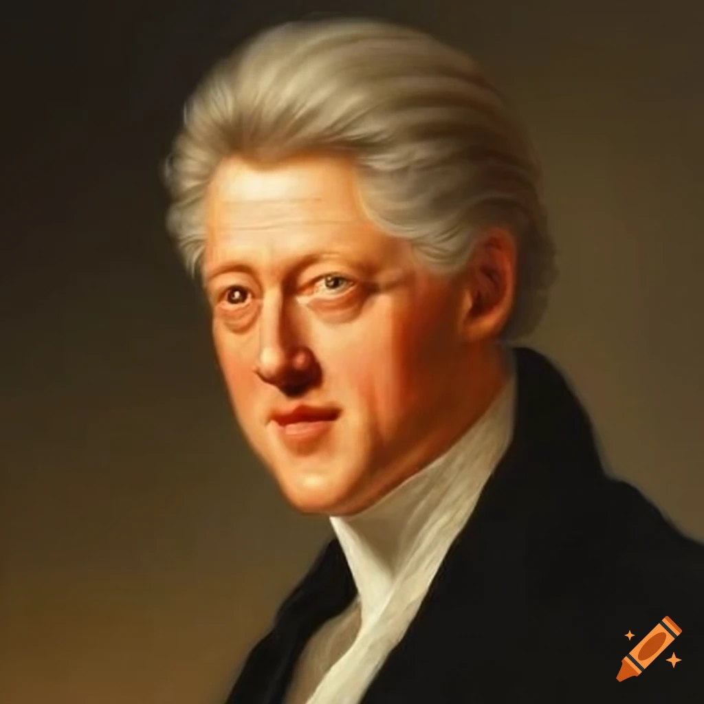 Elegant 18th century neoclassical style painted portrait of bill ...