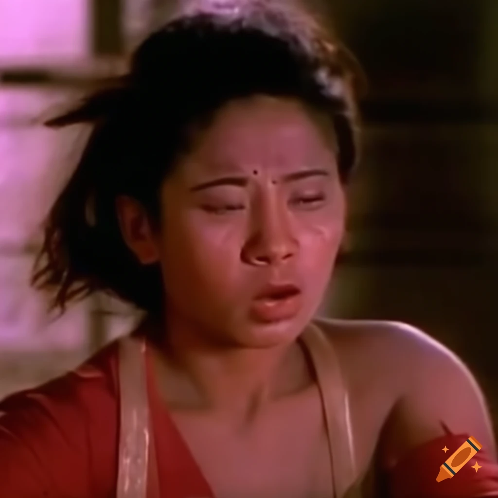 South Asian woman martial fighter with dizzy expression on Craiyon