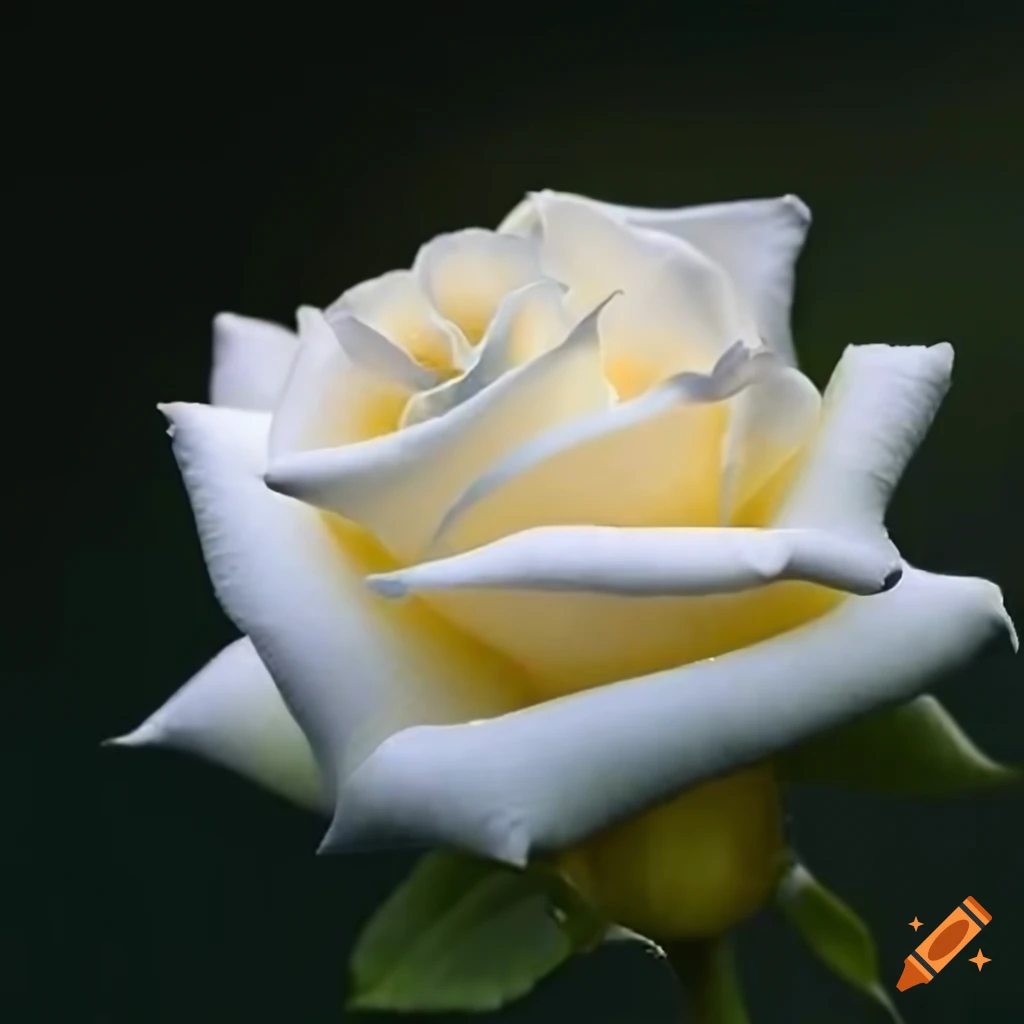 Beautiful pure white rose in full bloom with transparent background on ...
