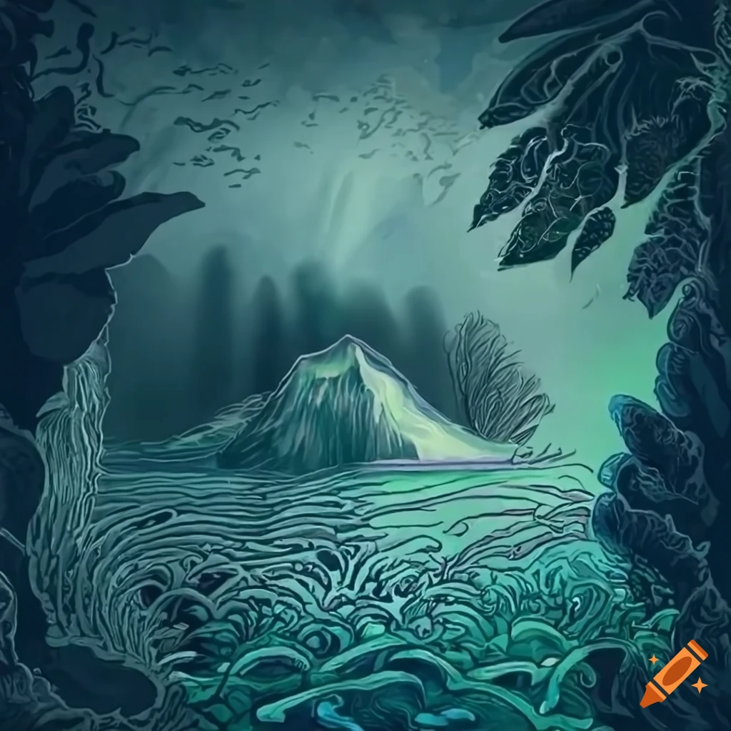Enchanted underwater realm with vibrant fish and intricate coral in a ...