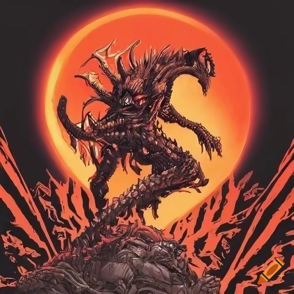 Bright neon demonic insect dragon apostle in art nouveau style on Craiyon