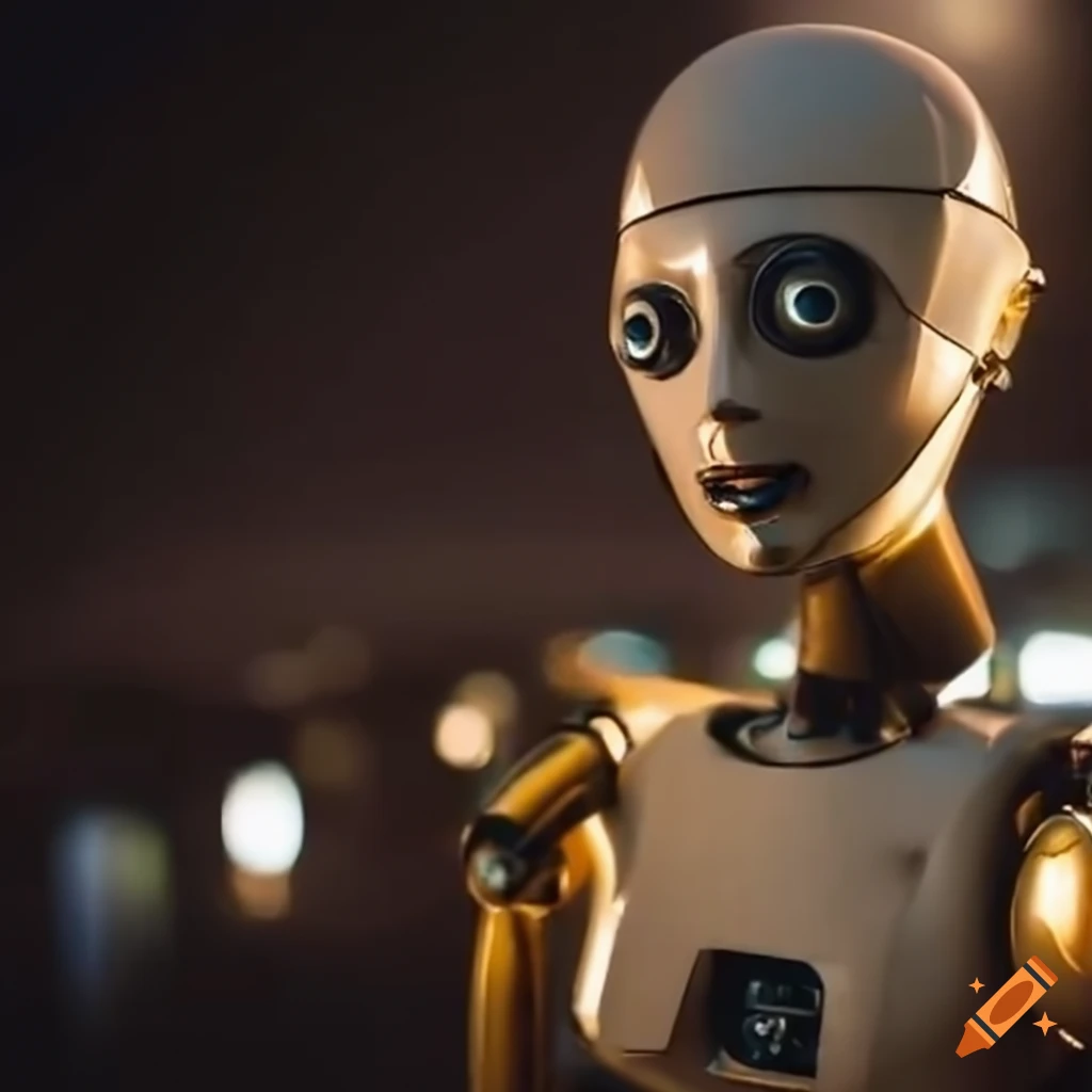 Mechanical aphrodite robot in golden futuristic city on Craiyon