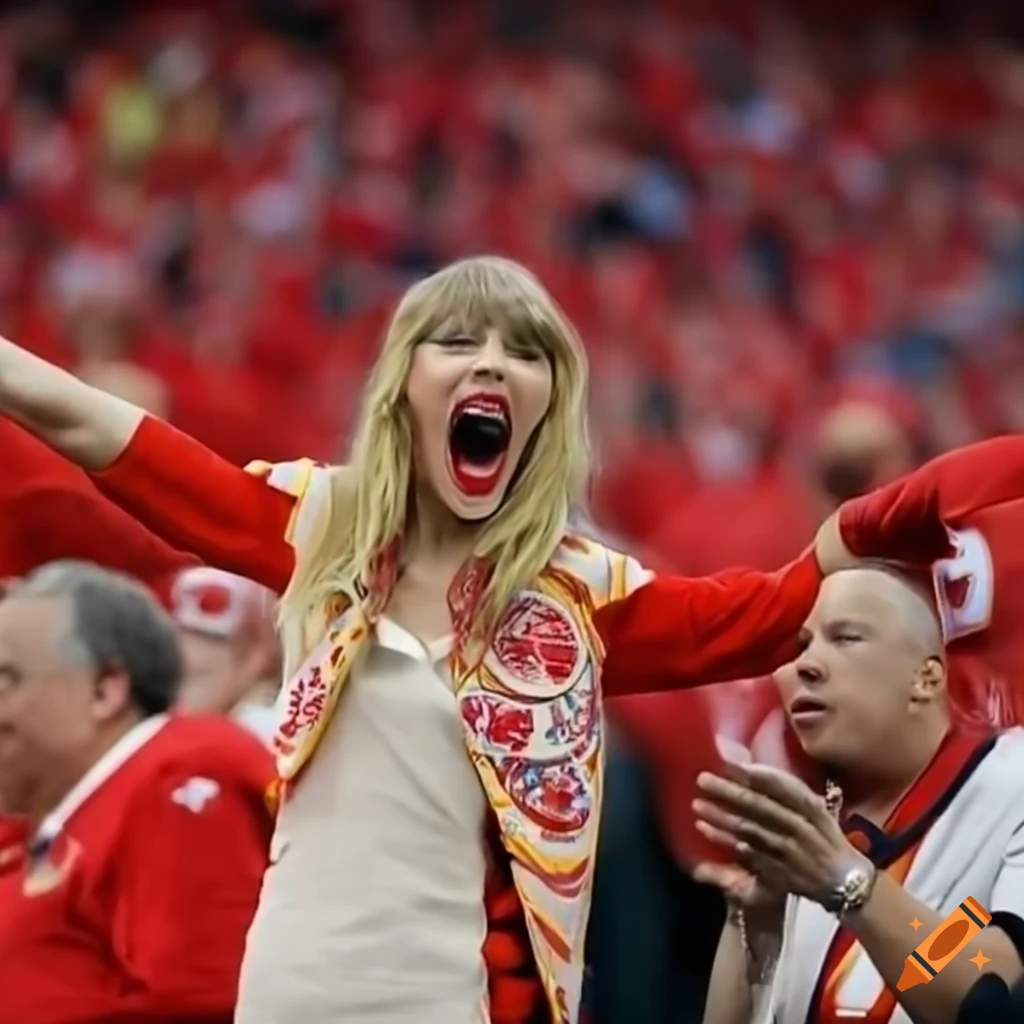 Taylor swift at a chiefs game on Craiyon