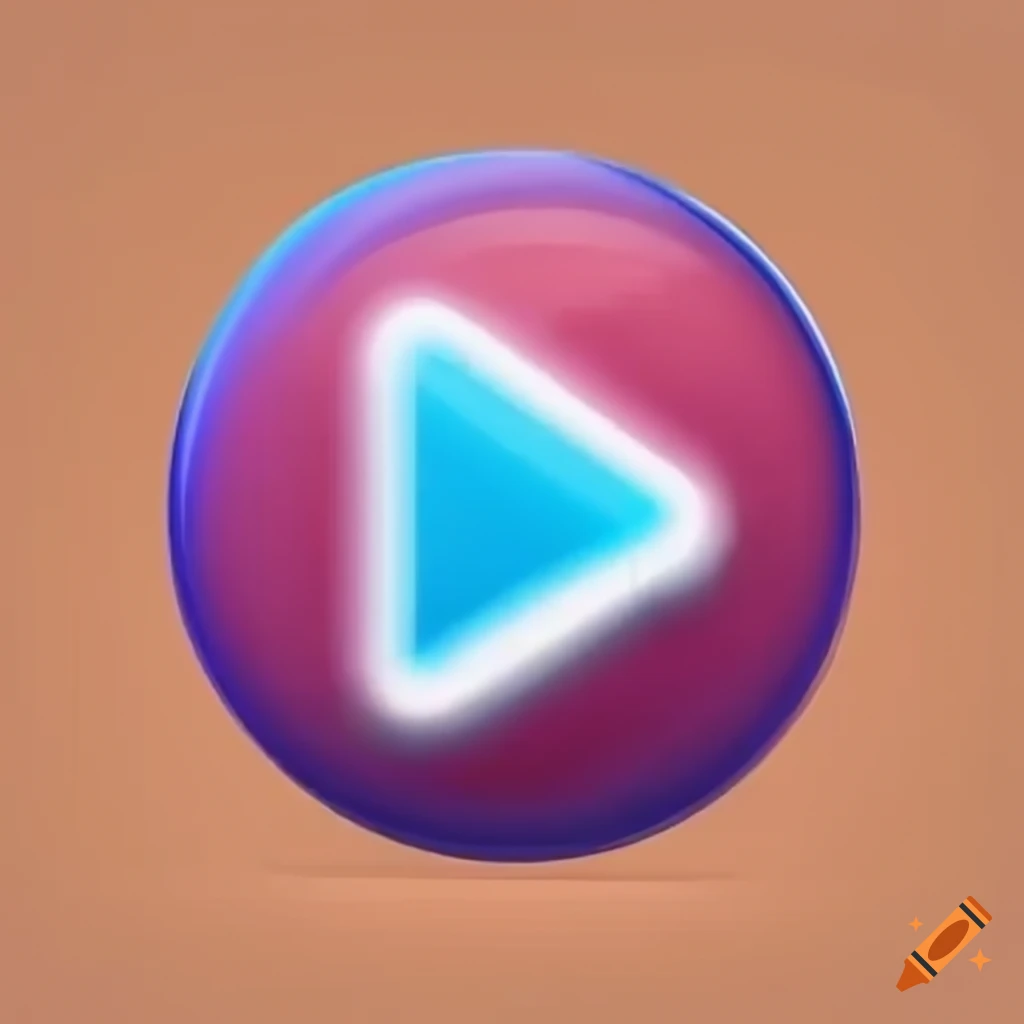 Animated play button transforming into a youtube icon on Craiyon