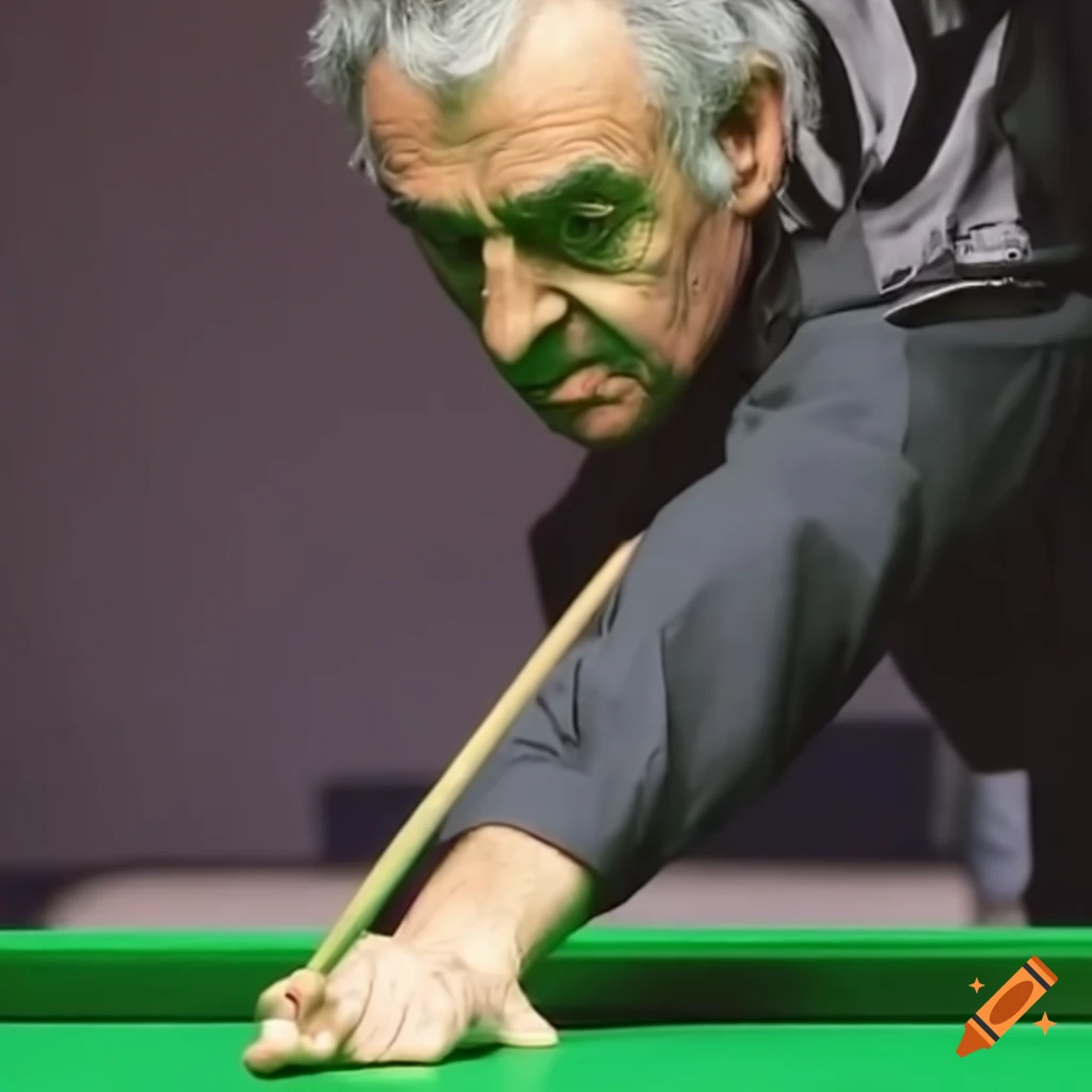 Elderly man playing snooker on Craiyon