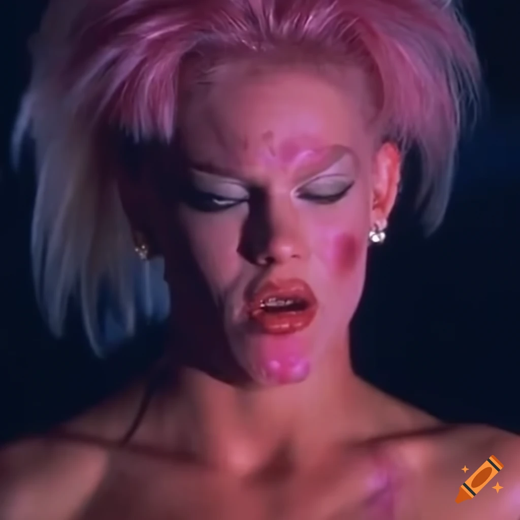 Martial fighter Alecia Moore aka Pink with dizzy expression on Craiyon