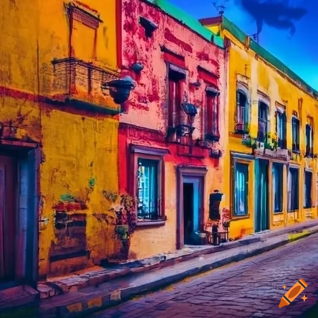 Colorful and bright view of oaxaca, mexico on Craiyon