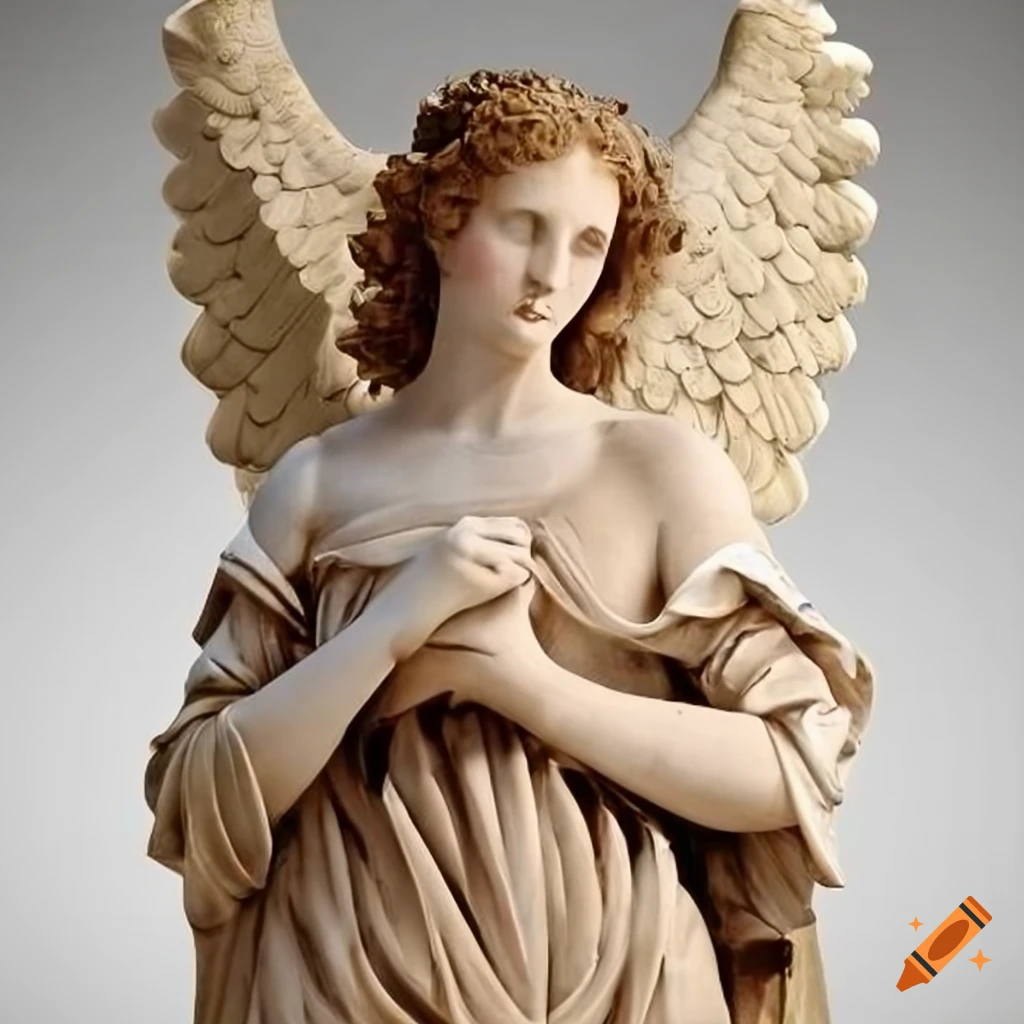 Renaissance marble sculpture of an angel on Craiyon