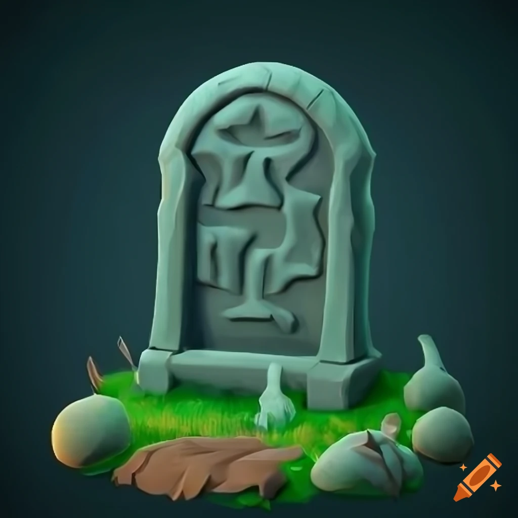 Stylized grave illustration on Craiyon