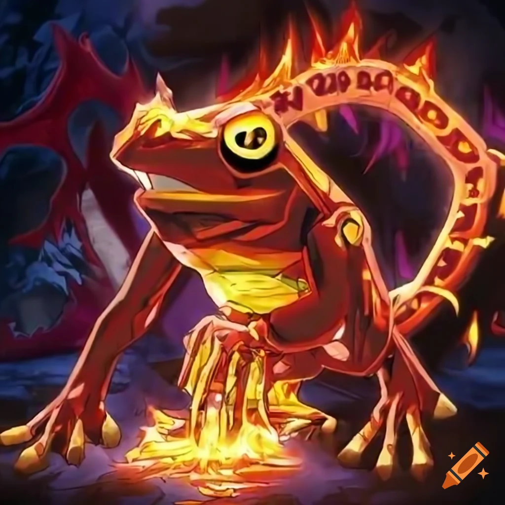 Yugioh fire frog card artwork on Craiyon