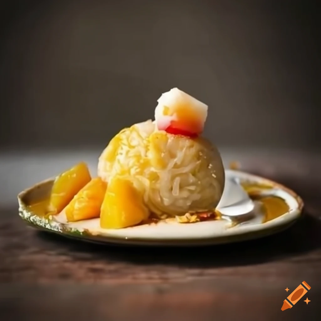 Thai sticky rice with durian fruit on Craiyon